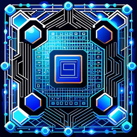 Premium Vector Square Frame Blue Circuit Board Cyber Circuit Digital