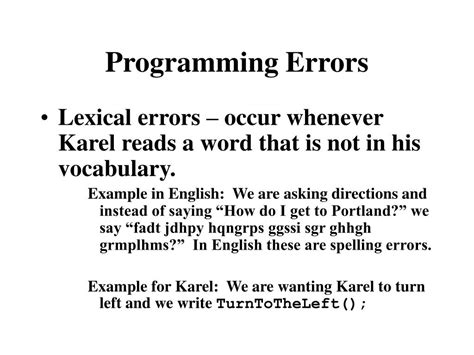 Ppt Programming Errors Powerpoint Presentation Free Download Id3895898