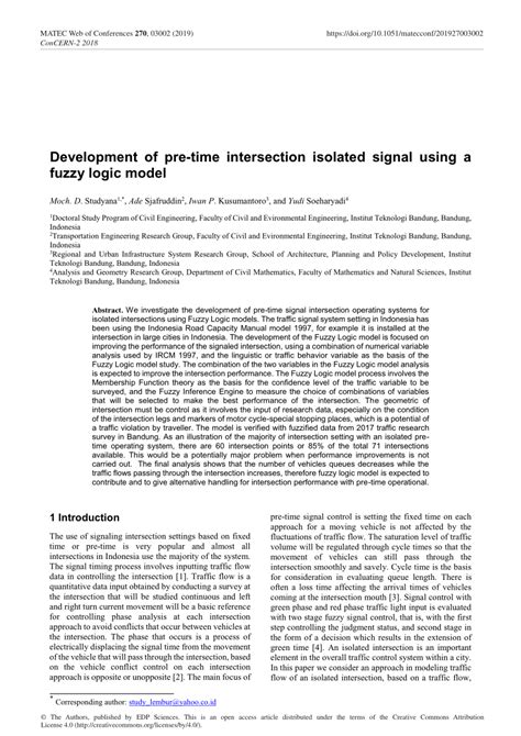 pdf development of pre time intersection isolated signal using a