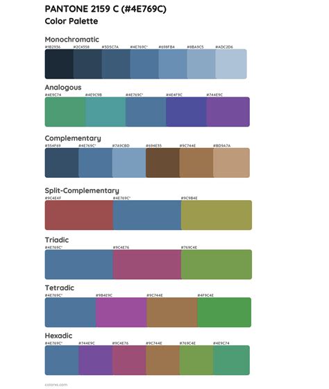 Pantone 2159 C Color Palettes
