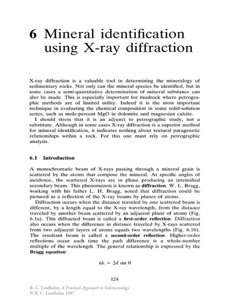 6 Mineral Identification Using X Ray Diffraction Pdf X Ray Crystallography Minerals