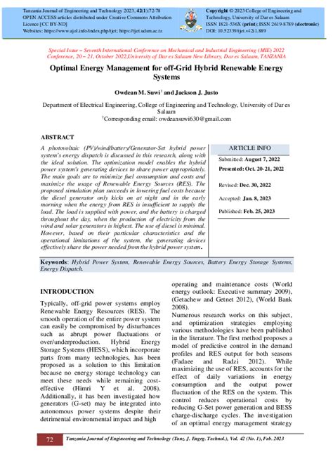pdf optimal energy management for off grid hybrid renewable energy