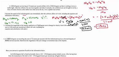 Calculating Momentum Worksheets