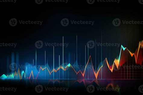 Abstract Graph Chart With Colorful Lines And Dots Generative AI Stock Photo At Vecteezy