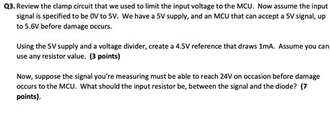 Solved Q Review The Clamp Circuit That We Used To Limit Chegg Com