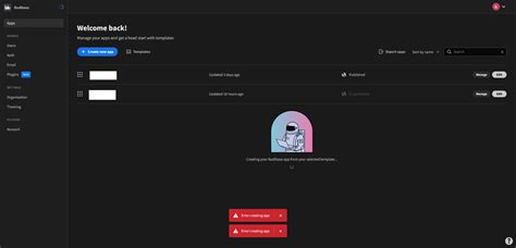 Error Creating App Doesn T Resolve Itself Issue Budibase Budibase GitHub