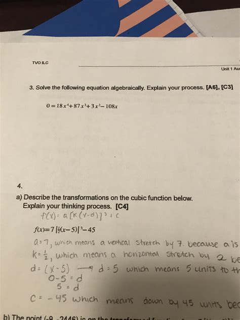 Grade 12 Advanced Functions I Need Help Understanding What This