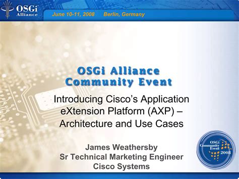 Cisco Application EXtension Platform AXP James Weathersby Cisco PDF Operating Systems