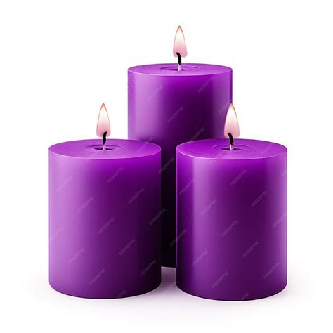 Premium Photo Purple Scented Candles Isolated On White Background
