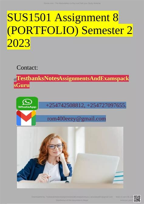 Sus1501 Assignment 8 Portfolio Complete Answers Semester 2 2023