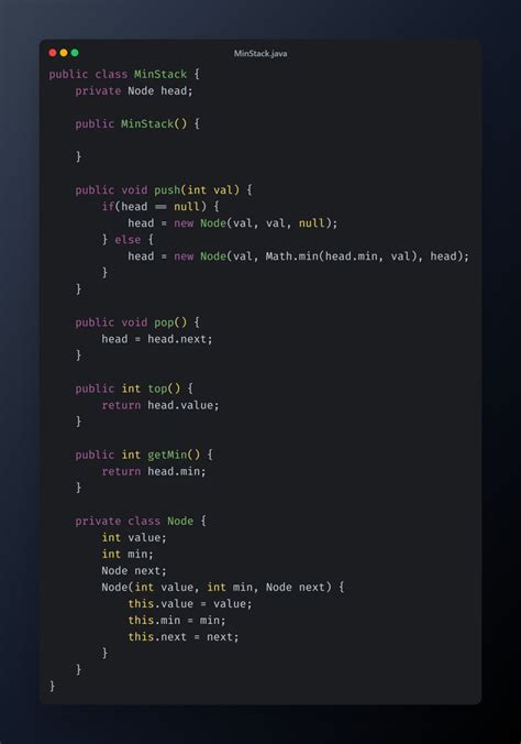 Minstack A Java Implementation For O1 Getmin Shekhar Singh Posted On The Topic Linkedin