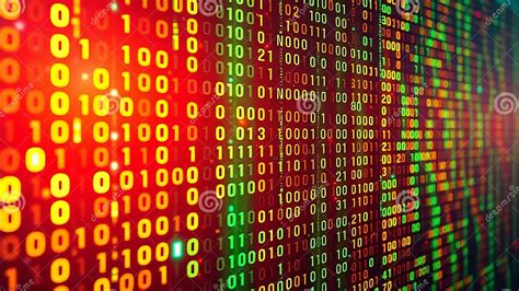 Dynamic Glowing Binary Code Matrix A Vibrant Visual Representation Of