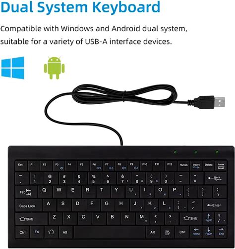Cuqi Mini Keyboard Small Wired Keyboard 82 Scissor Keys Usb Interface Compact Keyboard For