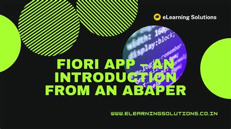 Exploring Fiori Apps As An Abaper Elearning Solutions Training Institute For Sap Oracle
