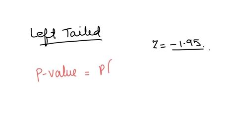 Solved You Are Performing A Left Tailed Test With Test Statistic Z −