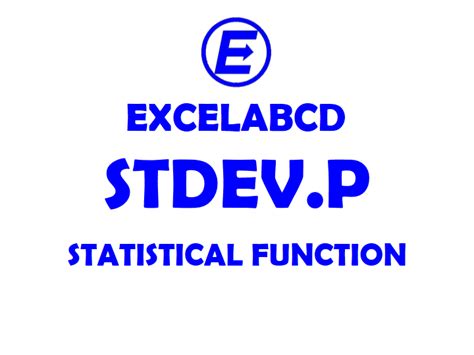 excel stdev p function excelabcd