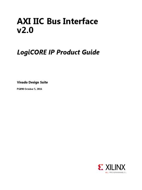axi iic bus interface v2 0 logicore ip product guide pdf input output computer science