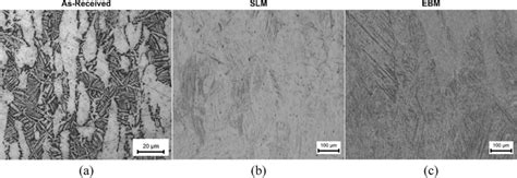 Ti 6al 4v Microstructure Before Micromilling For A As Received B Slm Download Scientific