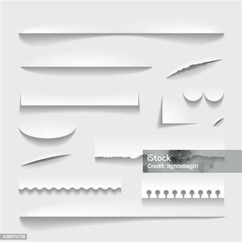 투명 한 사실적인 종이 그림자 효과 세트 천포찢어진 가장자리 찢겨진에 대한 스톡 벡터 아트 및 기타 이미지 찢겨진 종이 바닥에 Istock