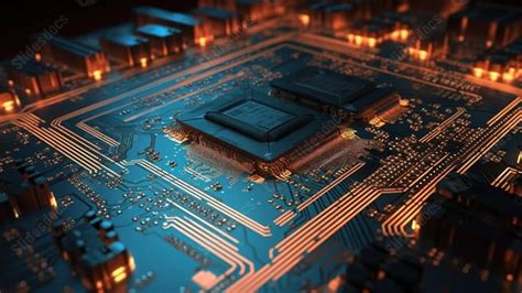 Cpu Chip On A Digitally Created Green Circuit Board Powerpoint Background For Free Download