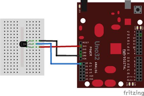 Chipkit Uno And A Tmp36 Sensor Example Pic Learning