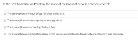 solved in the cost minimization problem the shape of the
