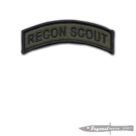 Recon Scout Od Embroidered Tab 1 X 3 1 2 Black Merrowed Edge With Hook And Loop Backing