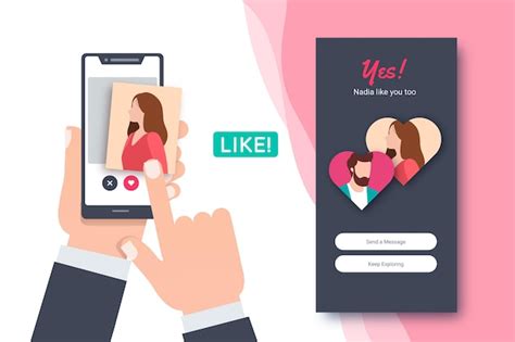 데이트 앱 슬쩍 인터페이스 템플릿 무료 벡터