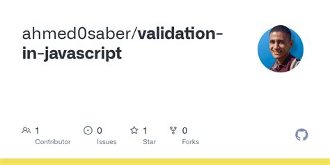 Github Ahmed0sabervalidation In Javascript