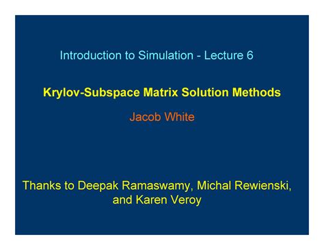 Lec6 Qr And Krylov Iterative Methods Brief Convergence Analysis Pdf