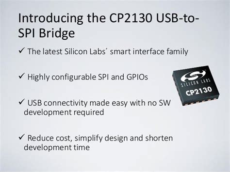 Usb To Spi Bridge Cp2130 Usb Design Made Easy
