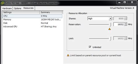 Solved VMWare Resource Allocation Experts Exchange