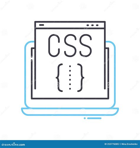 Css Line Icon Outline Symbol Vector Illustration Concept Sign Stock