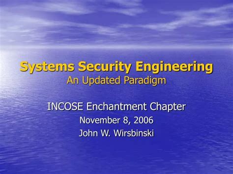 Ppt Systems Security Engineering An Updated Paradigm Powerpoint Presentation Id432256
