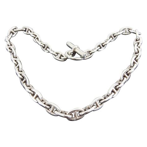 Hermes Sterling Silver Chaine Dancre Toggle Link Necklace At 1stdibs