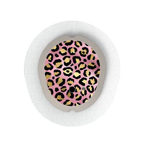 Dexcom G7 Transmitter Sticker Pink Gold Leopard Pimp My Diabetes
