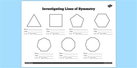 Line Of Symmetry Worksheet