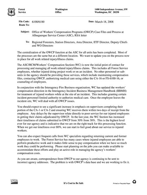 Fillable Online Office Of Workers Compensation Programs Owcp Case Files And Process At Fax