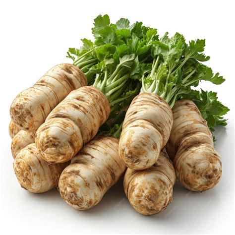 Illustration White Background Fresh Pile Of Parsnip Render Premium Ai Generated Image