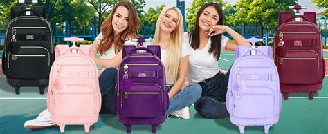 Txhvo 3pcs Rolling Backpack For Girls Women 19 Inche Adults Roller Backpacks With