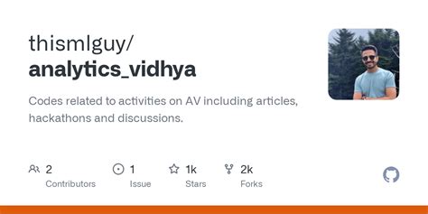 Github Thismlguyanalyticsvidhya Codes Related To Activities On Av Including Articles
