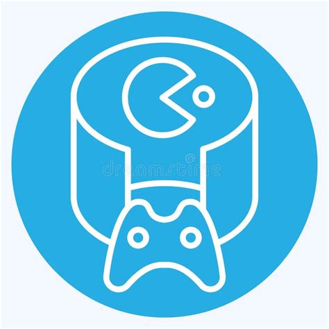 Icon Vr Game Related To 3d Visualization Symbol Blue Eyes Style Simple Design Editable Stock