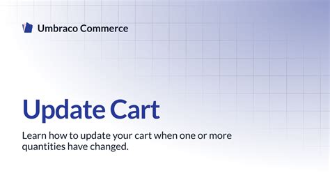 Update Cart Umbraco Commerce