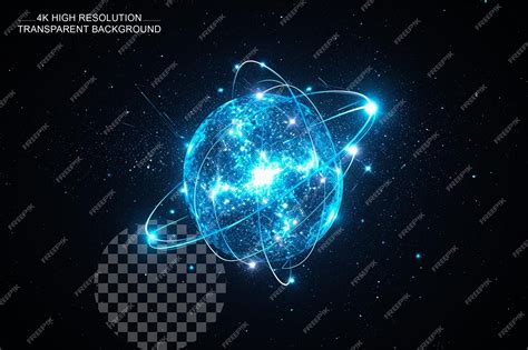 Premium Psd Subatomic Particles Spin Style Light Effect Blue Circles