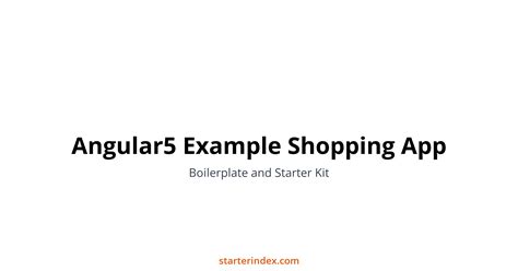 Angular5 Example Shopping App Starter Index