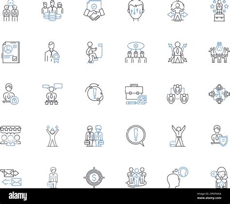 Collaboration Line Icons Collection Synergy Partnership Cooperation