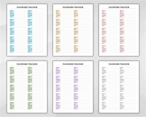Password Tracker Printable Password Log Book Internet Login Organizer Password Organizer