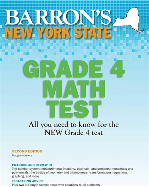 New York State Grade 4 Math Test Barrons Test Prep Ny Masters