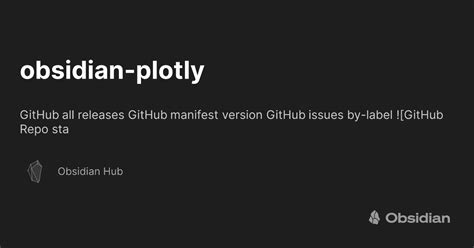 Obsidian Plotly Obsidian Hub Obsidian Publish
