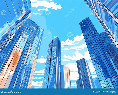 A Group Of Tall Buildings Stock Illustration Illustration Of Abstract 293384585